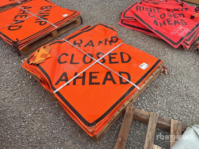 Quantity of (15) Ramp Closed Ahead Reflective Vinyl Road Signs ...