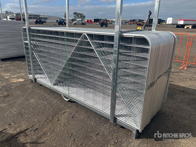 Quantity of (30) BYT 3 m x 1.17 m Galvanized Mesh Livestock Gate ...