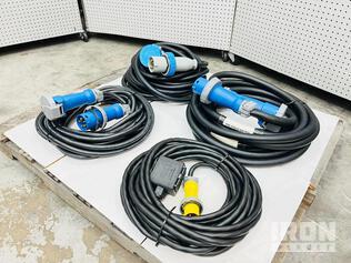 Quantity of (4) LEX 50 ft Electrical Distribution Power Cords w/ Quad ...