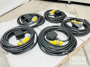 Quantity of (5) LEX 20 Amp 50 ft Electrical Distribution Power Cords w ...