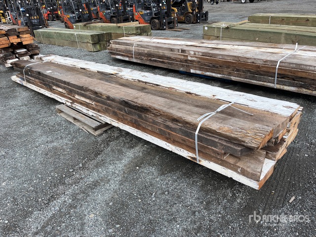 Quantity of (15) Reclaimed Heart Pine Lumber 3 in x 11 in x 17-18 ft ...
