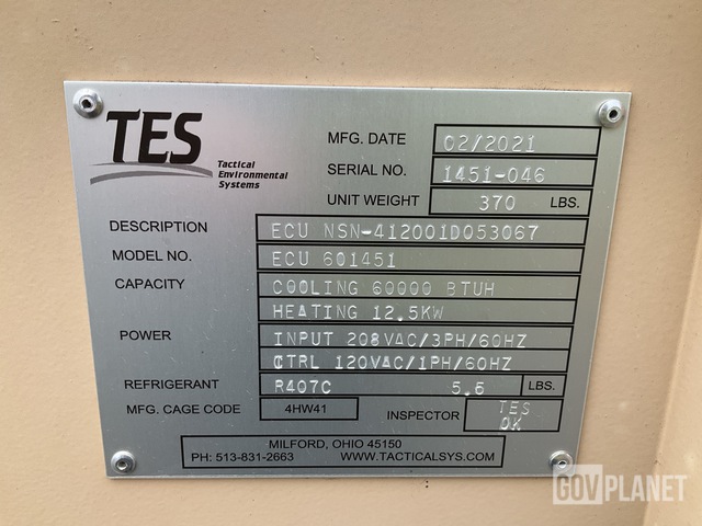 Surplus (2) Tactical Environmental Systems ECU 601451 Environmental ...