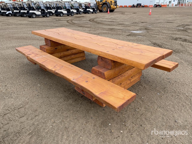 Handcrafted 9 ft 6 in Artistic Log Picnic Table | Ritchie Bros. Auctioneers