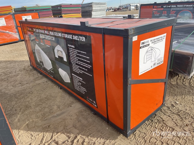 TMG ST3050E 30 ft x 50 ft Straight Wall Peak Ceiling Storage Building ...