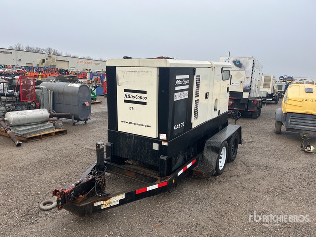 2014 Atlas Copco QAS70 50 kW Mobile Generator Set (Inoperable ...