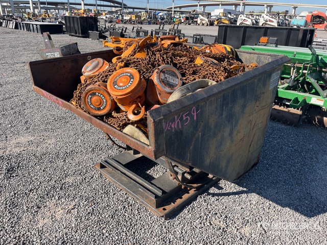 Quantity of 1 1/2 Ton Chain Hoists and (1) Self-dumping Hopper ...
