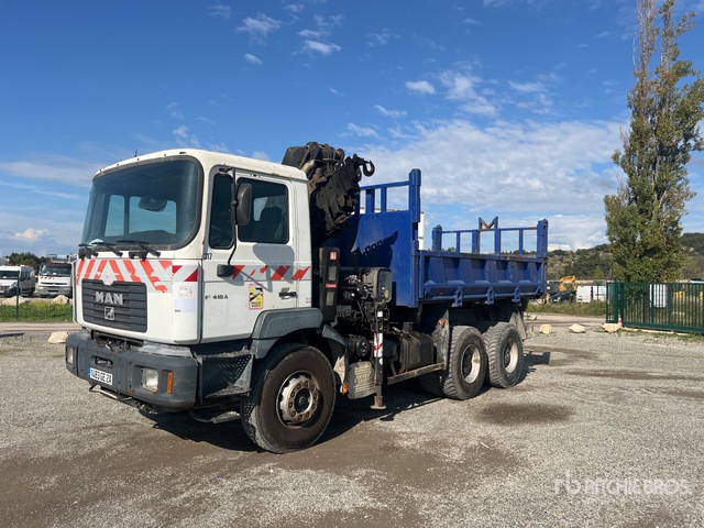 2001 Hiab HIAB 200-C3 7000 kg Articulated Boom on 2001 MAN FE410A 6x4 Camion Benne Avec Grue 6x4 ...