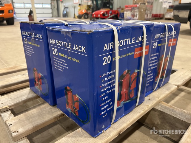Quantity of (4) 2024 Powertek 20T lifter 20 ton Air Bottle Jack (Unused) | Ritchie Bros. Auctioneers