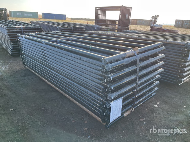 Quantity of (16) BYT RP120 12 ft x 4 ft Steel Heavy Duty Livestock Gate ...