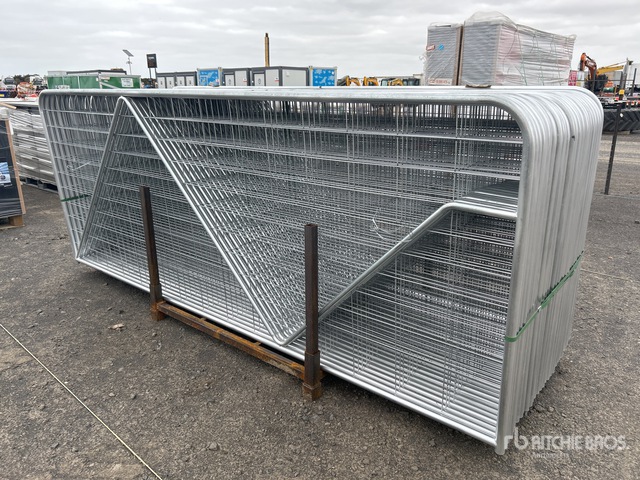 Quantity of (30) BYT 3 m x 1.17 m Galvanized Mesh Livestock Gate ...