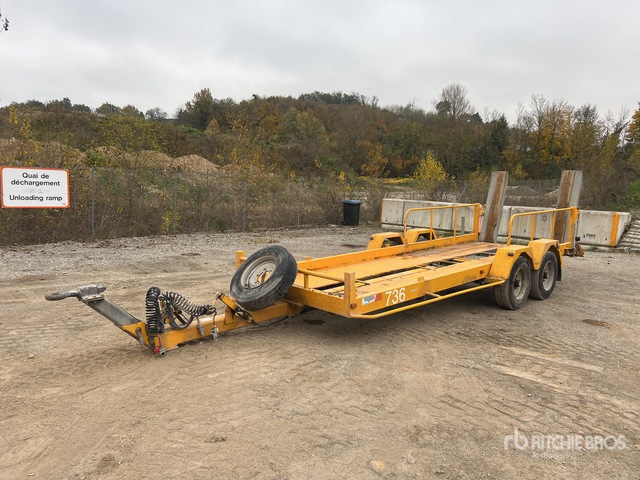 2003 Moiroud TR6000A 3800 kg T/A Remorque Plateau Porte Engins 2 ...