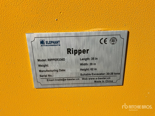 2024 Elephant RIPPER336D-ES Ripper para excavadora - Fits Cat 336 / 30 ...