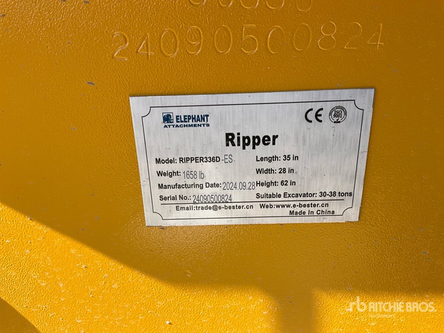 2024 Elephant RIPPER336D-ES Ripper per escavatore - Fits Cat 336 / 30 ...
