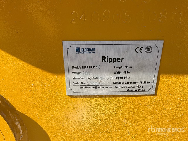 2024 Elephant RIPPER320-E Bagger-Ripper - Fits Cat 320 / 18 - 26 ton ...