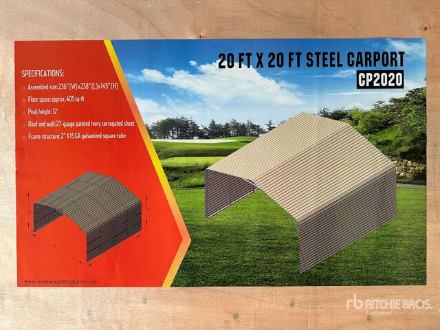2024 Agriquip CP2020 20 ft x 20 ft Steel Carport (Unused) | Ritchie Bros. Auctioneers