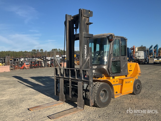 2018 Hyundai 70D-9 15500 lb Pneumatic Tire Forklift | Ritchie Bros ...