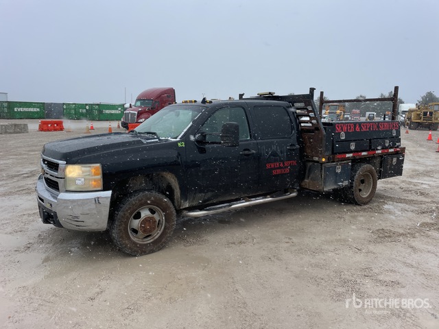 2008 Chevrolet Silverado 3500HD 4x4 Crew Cab Flatbed Truck (Inoperable ...