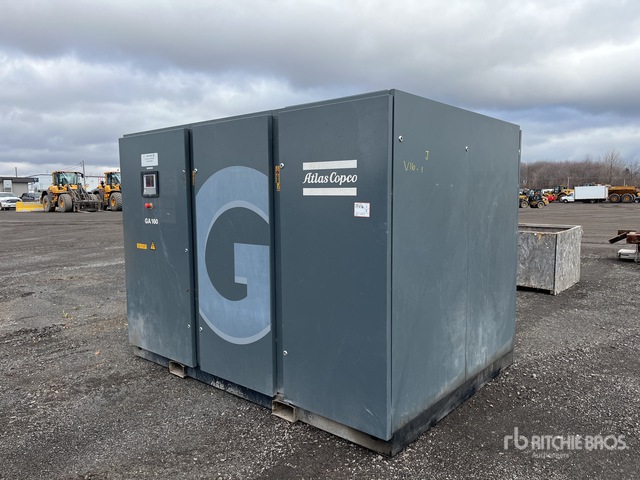 2016 Atlas Copco GA160 Skid-Mounted Electric Air Compressor | Ritchie ...