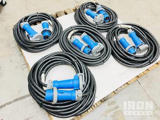Quantity of (5) LEX 30 Amp Power Distribution Pin & Sleeve Power Cables ...