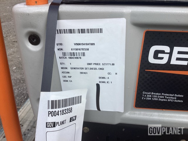 Generac XG8000E Portable Generator Set in Albany, Georgia, United ...