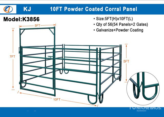 Quantity of (56) 2025 KJ K3830-56 10 ft Livestock Panel (Unused ...