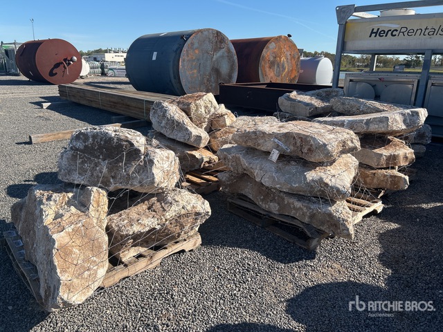 Quantity of (7) Pallets of Pallets Limestone Landscape Boulders ...