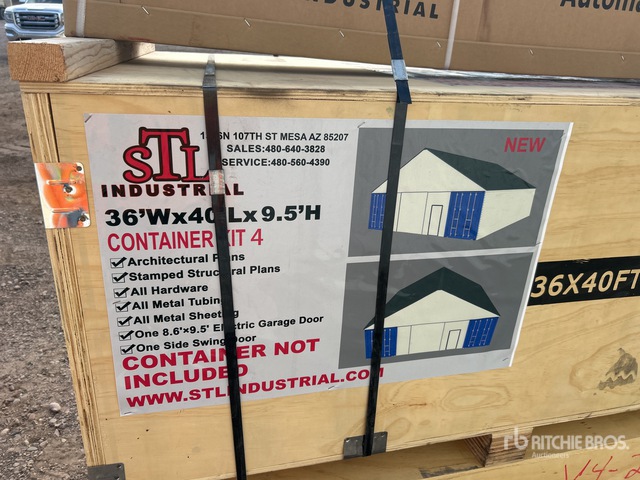 STL Industrial 40 ft x 36 ft Metal Shipping Container Roof Cover Kit ...