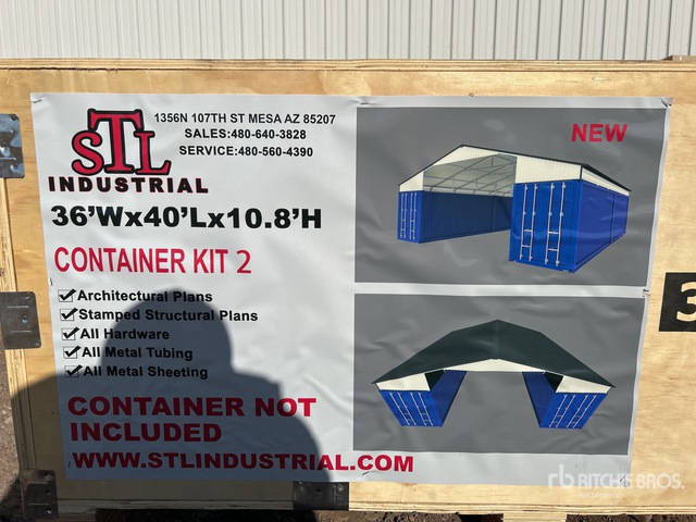 STL Industrial 36 ft x 40 ft Metal Shipping Container High Roof Cover ...
