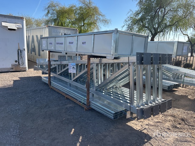 STL Industrial 38 ft x 40 ft Metal Shipping Container Roof Cover Kit w ...