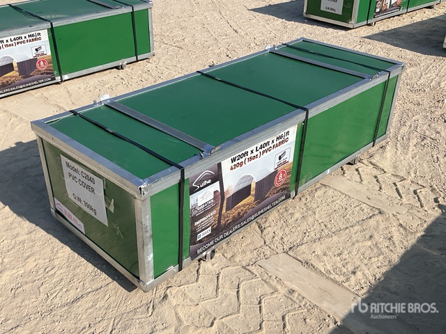 Suihe C2040 20 ft x 40 ft Container PVC Fabric Storage Canopy (Unused ...