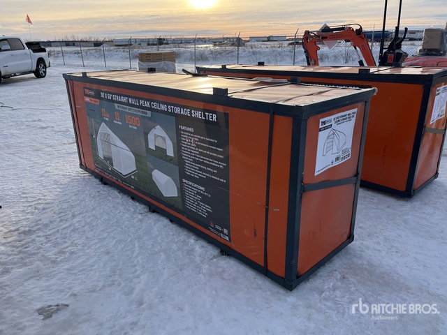 TMG ST3050E 50 ft x 30 ft Straight Wall Storage Building (Unused ...