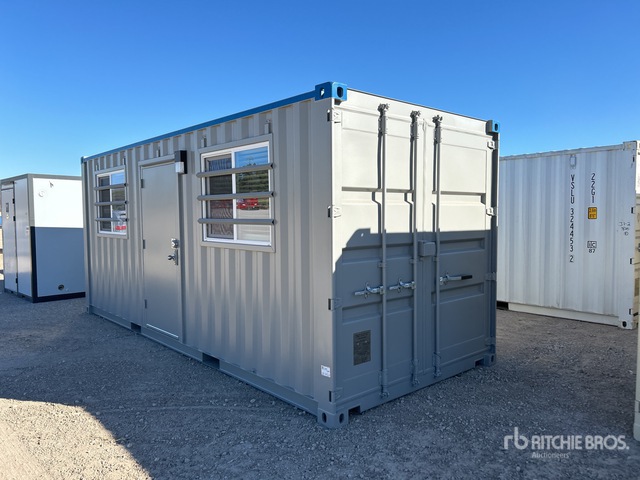 Skid-Mounted 20 ft x 8 ft Skid Mounted Mobile Office Container Divers ...