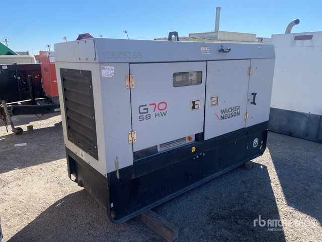 2021 Wacker G70 58 kW Skid-Mounted Generator Set | Ritchie Bros ...
