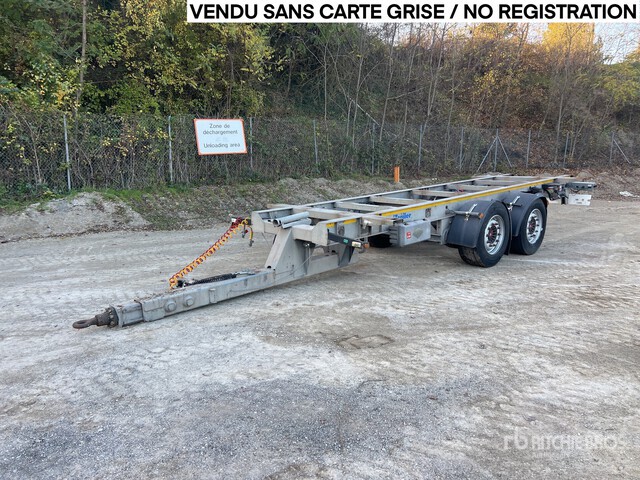 2018 Lecitrailer LTRC-2ES 7.35 m T/A Remorque Porte Conteneur 2 Essieux ...