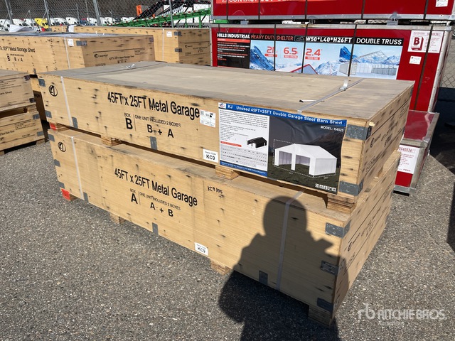 2025 KJ K4525 25 ft x 45 ft Metal Double Garage Storage Building ...