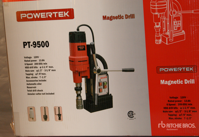 2025 Powertek PT9500 Magnetic Drill Press (Unused) | Ritchie Bros ...