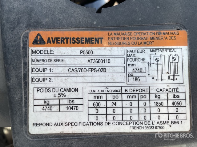 2006 Cat P5500 4050 lb Pneumatic Tire Forklift (Inoperable) | Ritchie ...