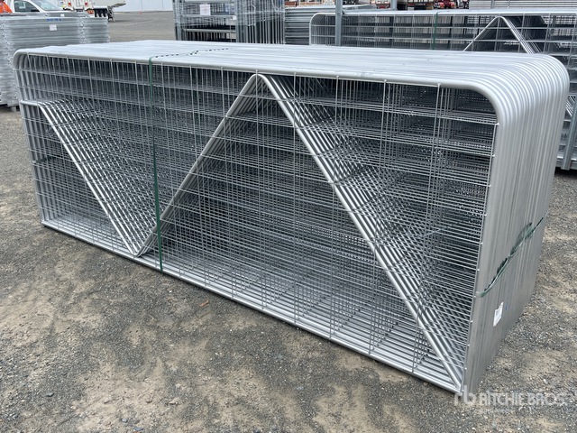 Quantity of (30) BYT 3 m x 1.17 m Galvanized Mesh Livestock Gate ...