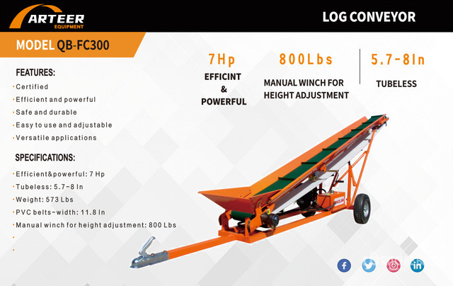 2025 ARTEER FC-300 12 in x 30 ft Portable Firewood Conveyor (Unused) | Ritchie Bros. Auctioneers