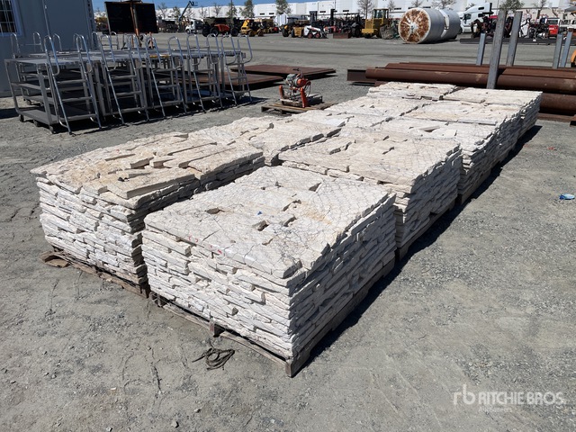 Quantity of (10) Pallets of Texas Cream Limestone 4 in - 8 in Thin Sawn ...