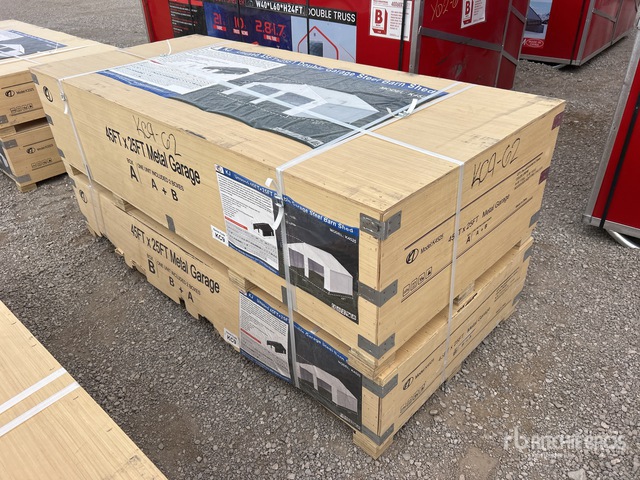 2025 KJ K4525 25 ft x 45 ft Metal Double Garage Storage Building ...