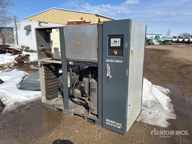 2007 Atlas Copco GA90VSD 602 cfm Electric Air Compressor (Inoperable ...
