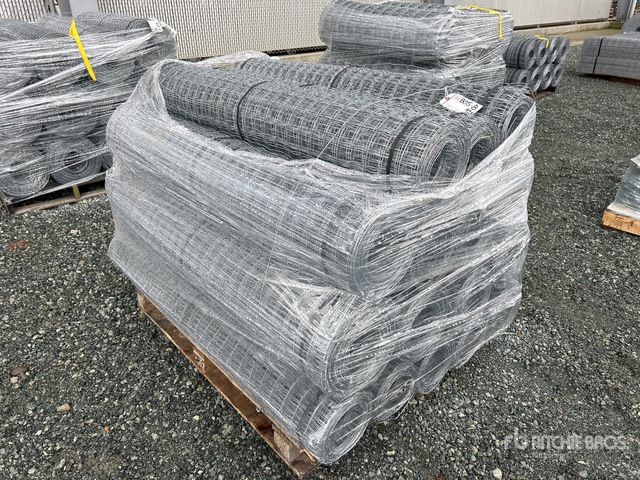 Quantity of (16) 50 ft x 4 ft 6 in Galvanized Rolls of Fencing (Unused ...