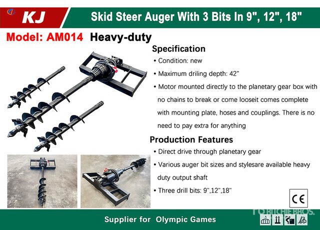 2025 KJ AM014 Skid Steer Auger (Unused) | Ritchie Bros. Auctioneers