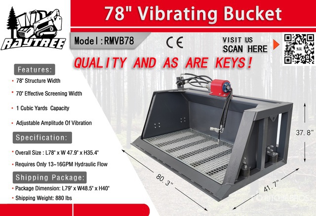 2025 Raytree RMVB78 70 in Skid Steer Screening Bucket (Unused ...