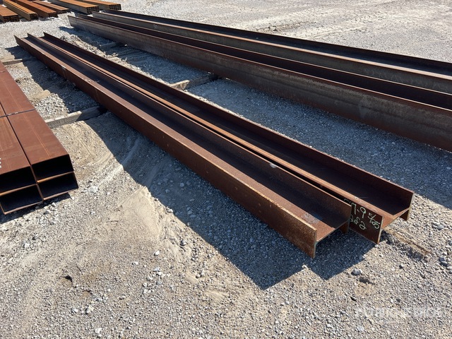 Quantity of (2) 12 In. x 8 in x 1/2 in 30 ft long I Beam (Unused ...