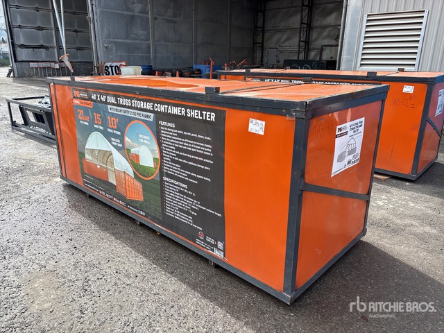 TMG Industrial DT4041CF 40 ft x 40 ft Dual Truss Storage Building ...
