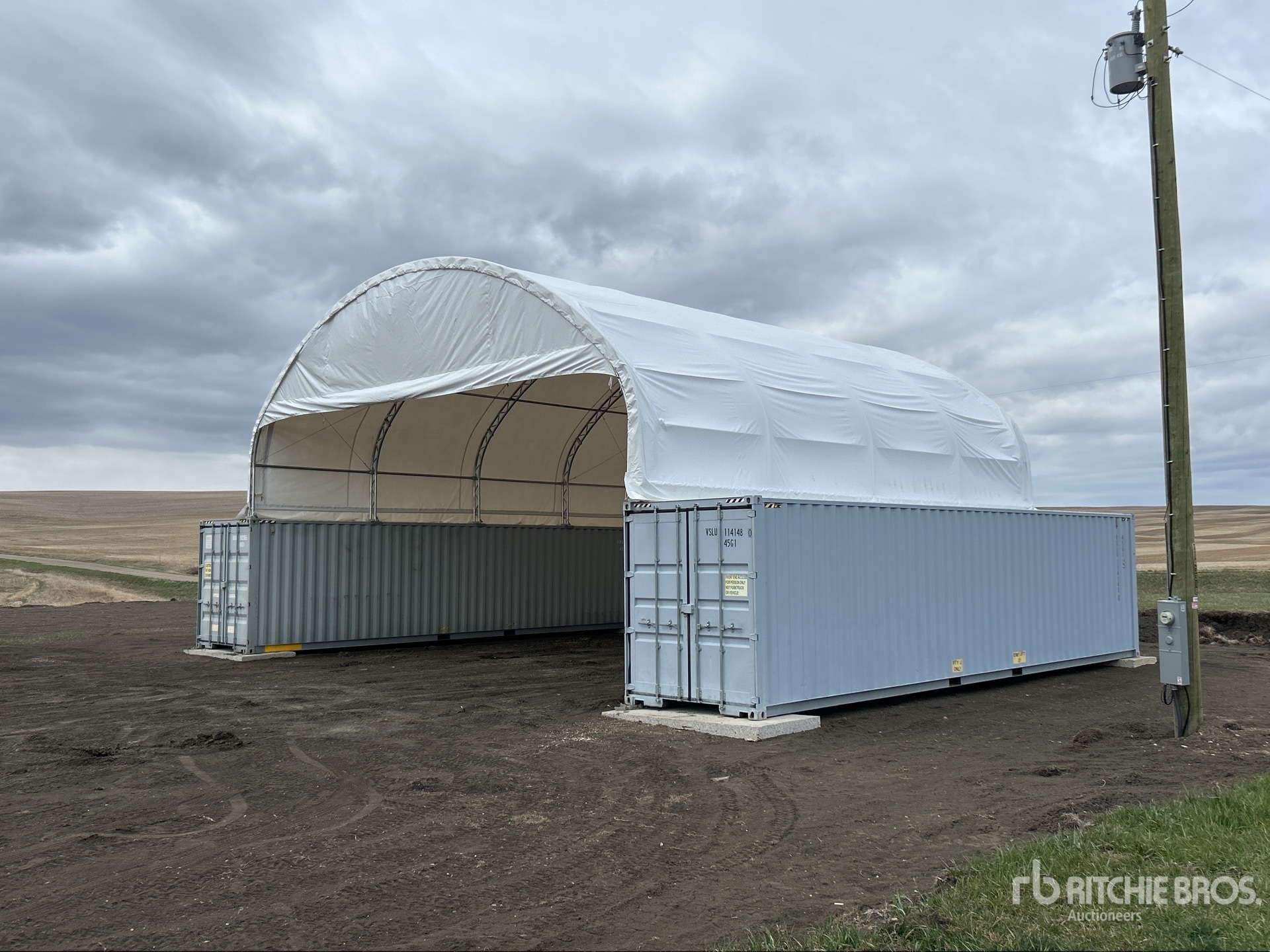 40 ft Dual Truss Container Shelter Storage Building | Ritchie Bros ...