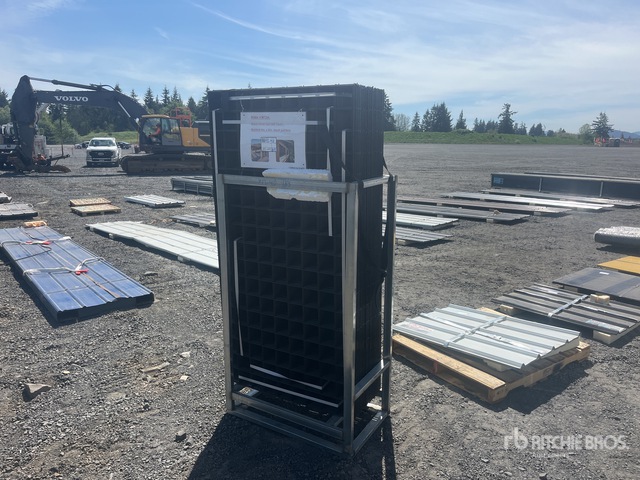 Quantity of (80) 36 in x 72 in Black Metal Rail Panel (Unused ...