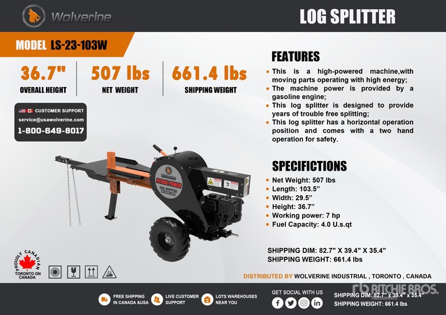 2025 Landhero LS-23-103W Log Splitter (Unused) | Ritchie Bros. Auctioneers